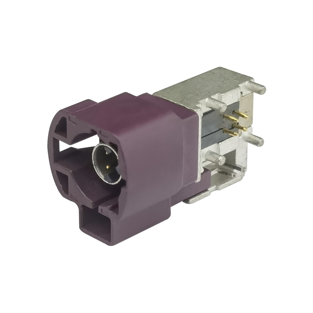 FAKRA HSD Connector 90 Degree Plugs And Connectors Untuk Pemasangan PCB